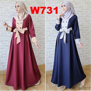 Jual W731 Gamis Pakaian Muslim Wanita Pabrik Baju Bagus Murah SIZE LENGKAP | Shopee Indonesia