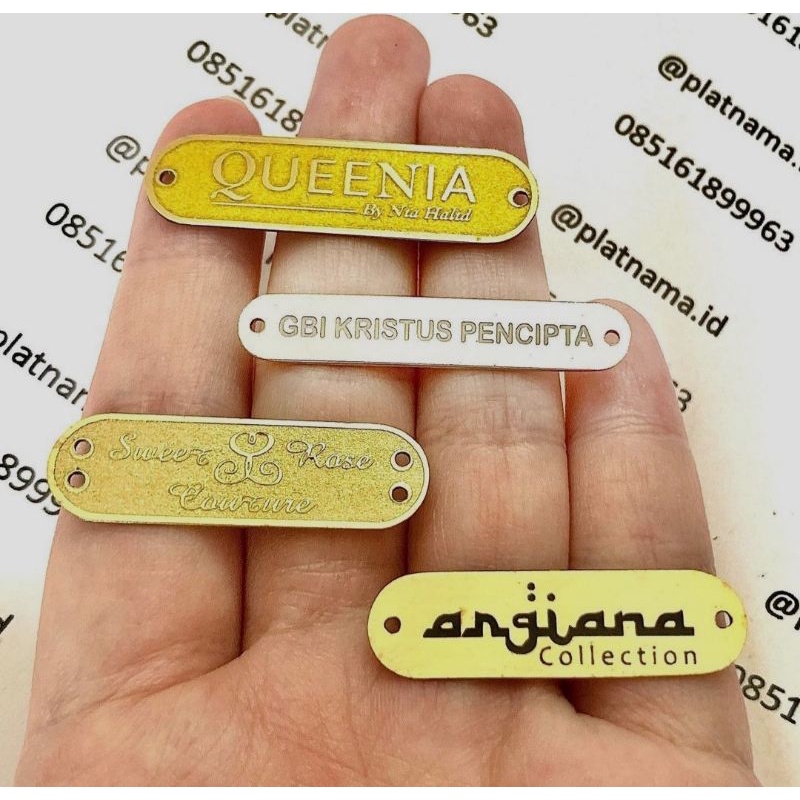 Jual Label Plat Hijab Custom Persegi Panjang Lonjong (pin nama/hijab ...