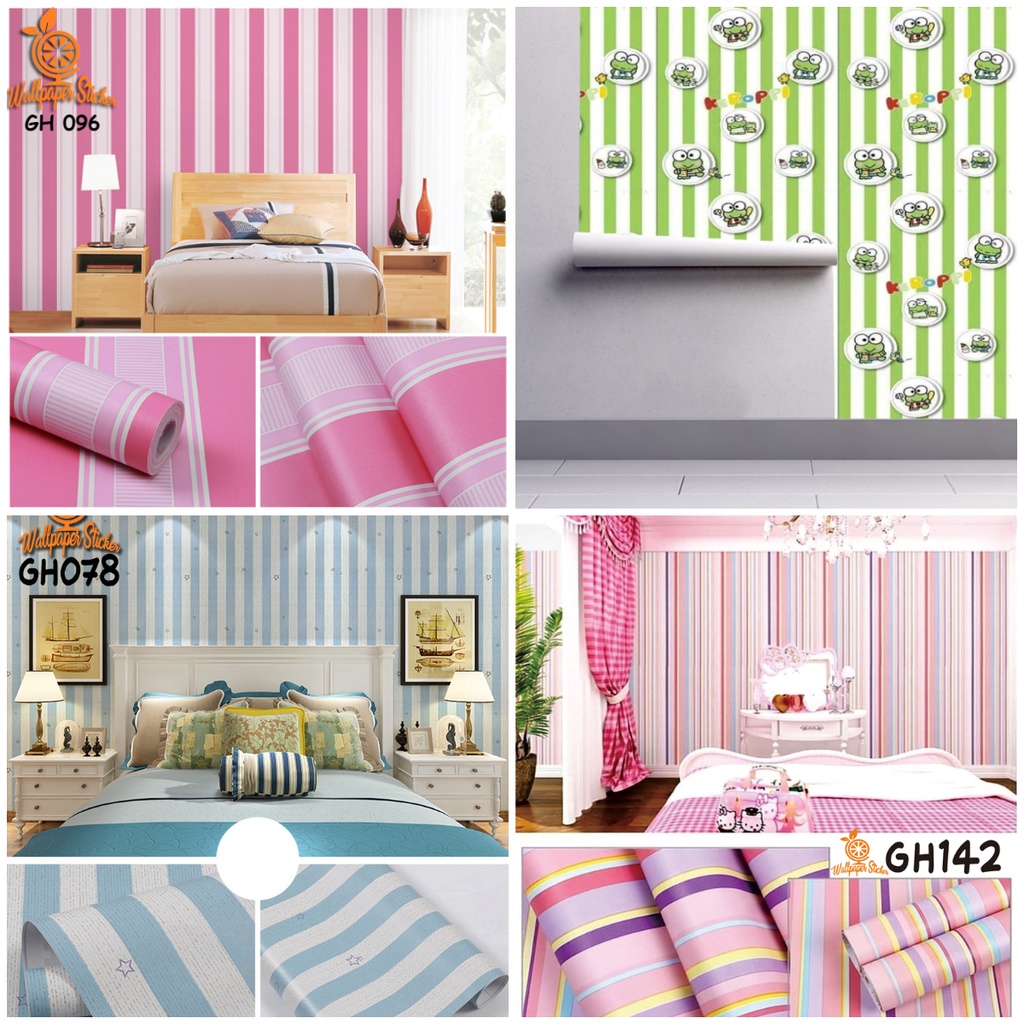 Jual Wallpaper dinding 3d motif salur / Wallpaper dinding kamar tidur anak wallpaper stiker ...