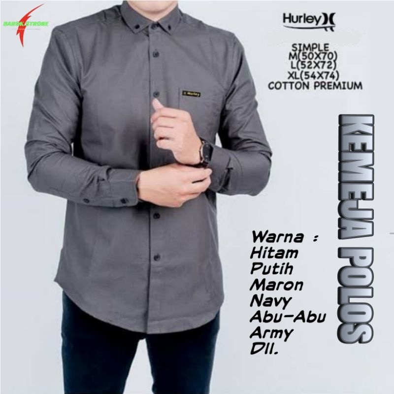 Jual Kemeja Polos Lengan Panjang Casual Kasual | Shopee Indonesia