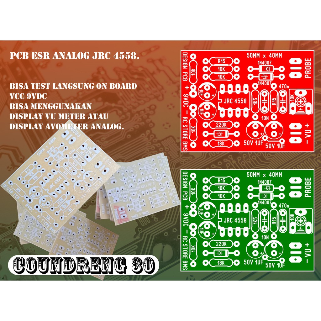 Jual PCB ESR METER ANALOG JRC 4558 { ESR ANALOG JRC4558 } | Shopee ...