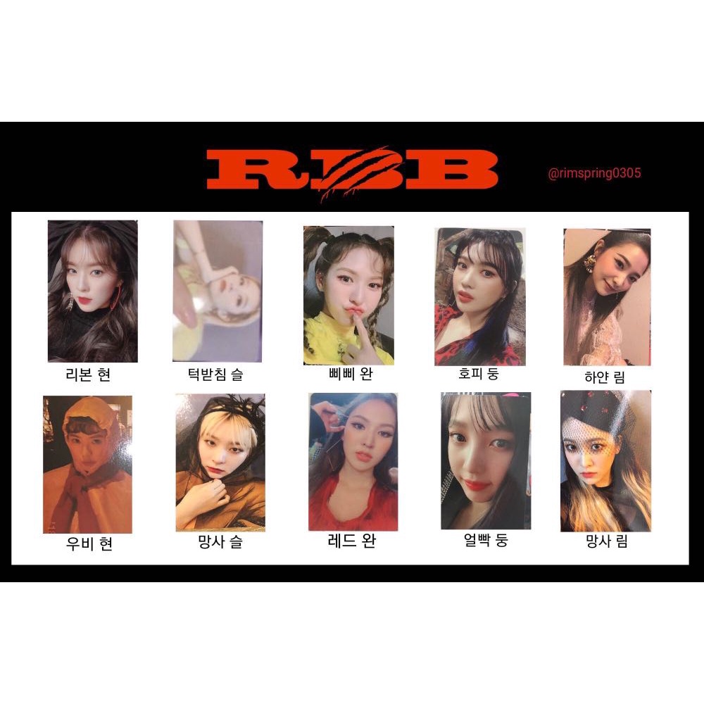 Jual OFFICIAL RED VELVET REALLY BAD BOY (RBB) PHOTOCARD | Shopee Indonesia