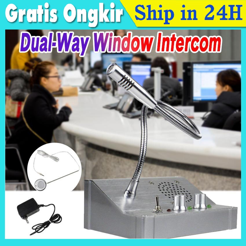 Jual Microphone Mic loket window intercom 2 Arah Utk Buat Counter Kasir ...