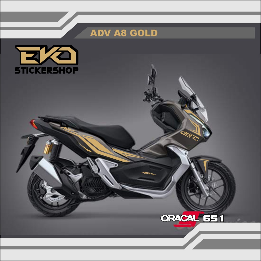 Jual Sticker HONDA ADV 150 Brown / Coklat cutting stiker Gold Silver ...