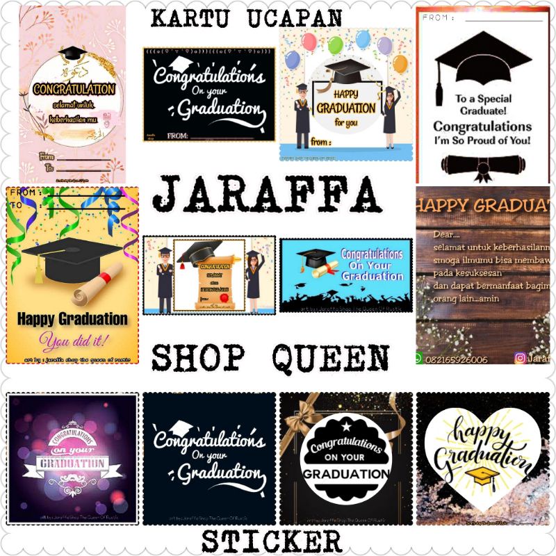 Jual JRA KARTU UCAPAN HAPPY GRADUATION STICKER STIKER CONGRATULATION ...