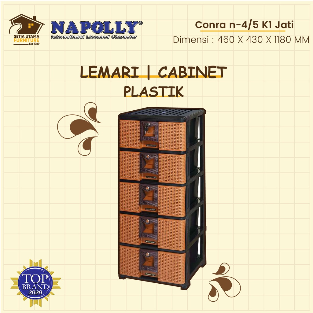 Jual Container Drawer Lemari plastik motif rotan Napolly conra | Shopee ...