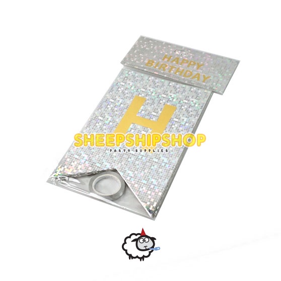 Jual BANNER SEGI LIMA HAPPY BIRTHDAY FOIL KILAP Bunting Flag Pink Biru ...
