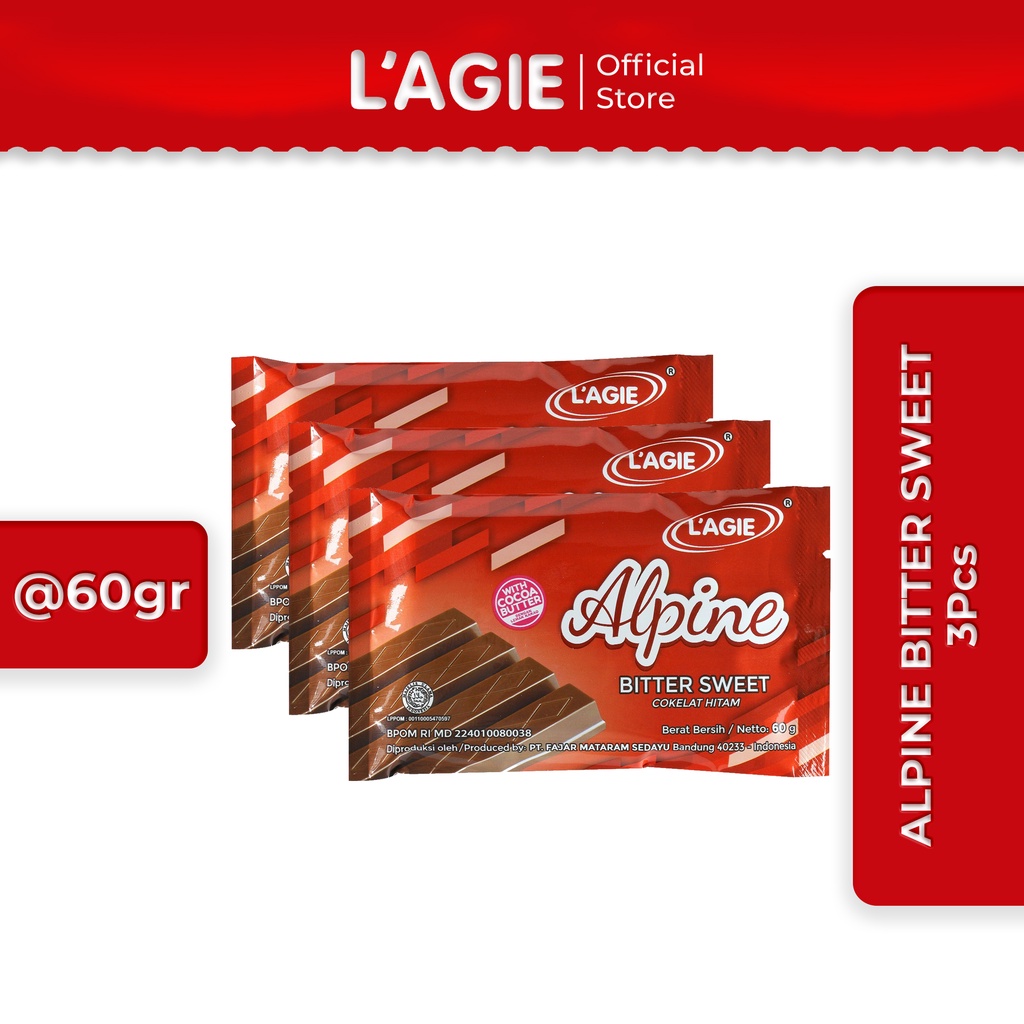 Jual Lagie Coklat Pahit Manis Alpine Bitter Sweet 3pcs @60gr | Shopee ...
