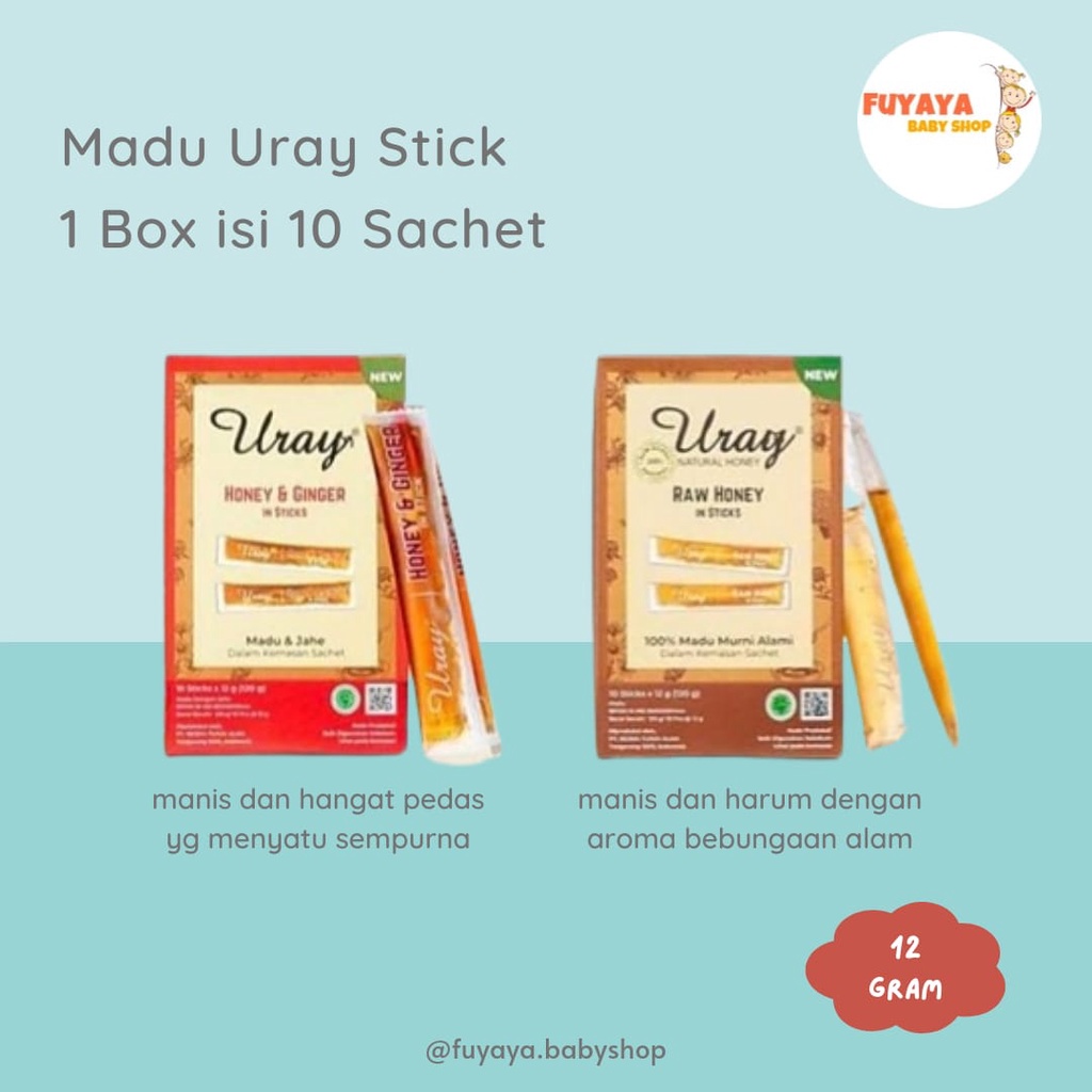 Jual Madu Uray Honey Stick 1 Box isi 10 Sachet (12 gram) Madu Untuk ...