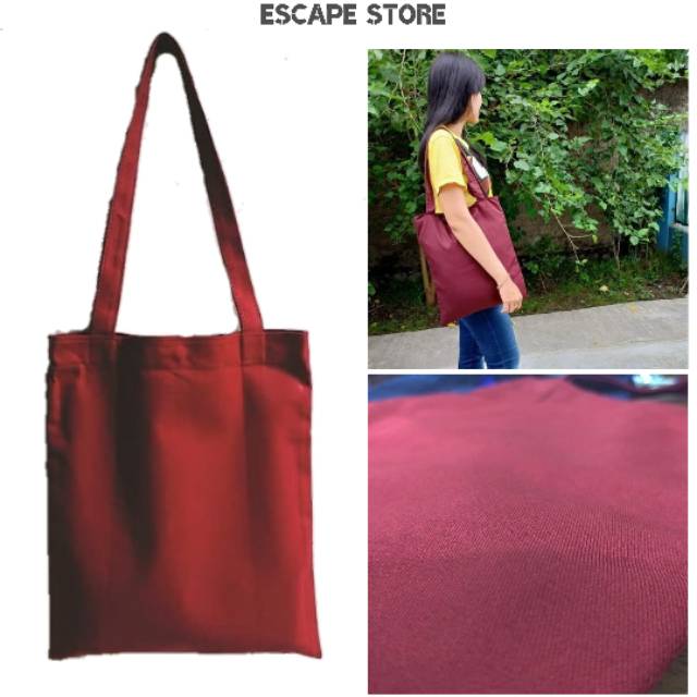 Jual Tote Bag Polos Bahan Kanvas Tebal Dengan Resleting - MAROON | Shopee Indonesia