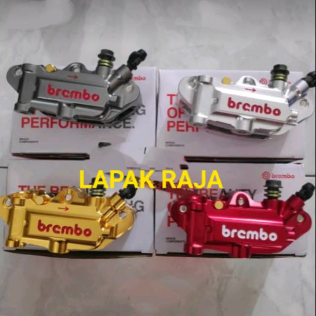 Jual Kaliper monoblock Brembo 4 piston brown plus kampas cadangan | Shopee Indonesia