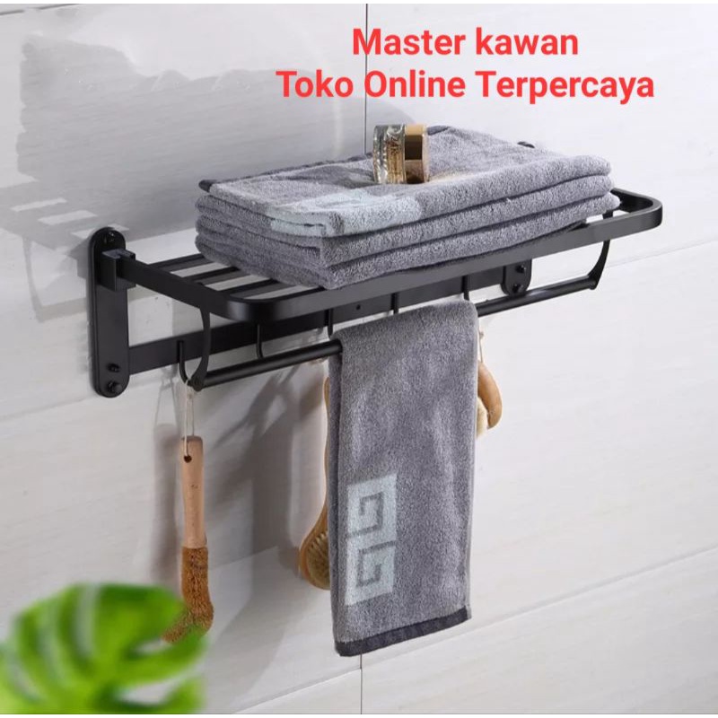 Jual Rak Handuk Stainless SUS 304 Model Lipat Hitam Black Anti Karat ...