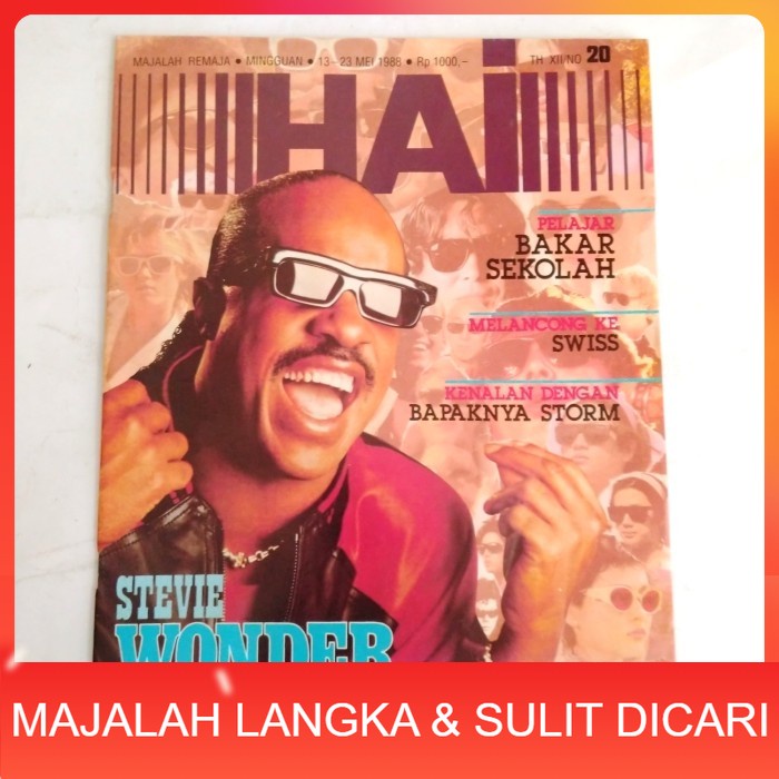 Jual Majalah HAI No.20 Mei 1988 STEVIE WONDER Langka | Shopee Indonesia