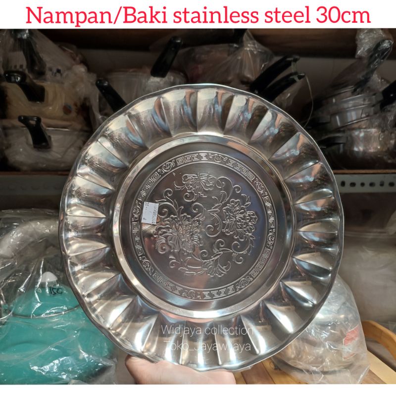 Jual Nampan stainless steel bulat 30cm/Baki stainless steel bulat ...