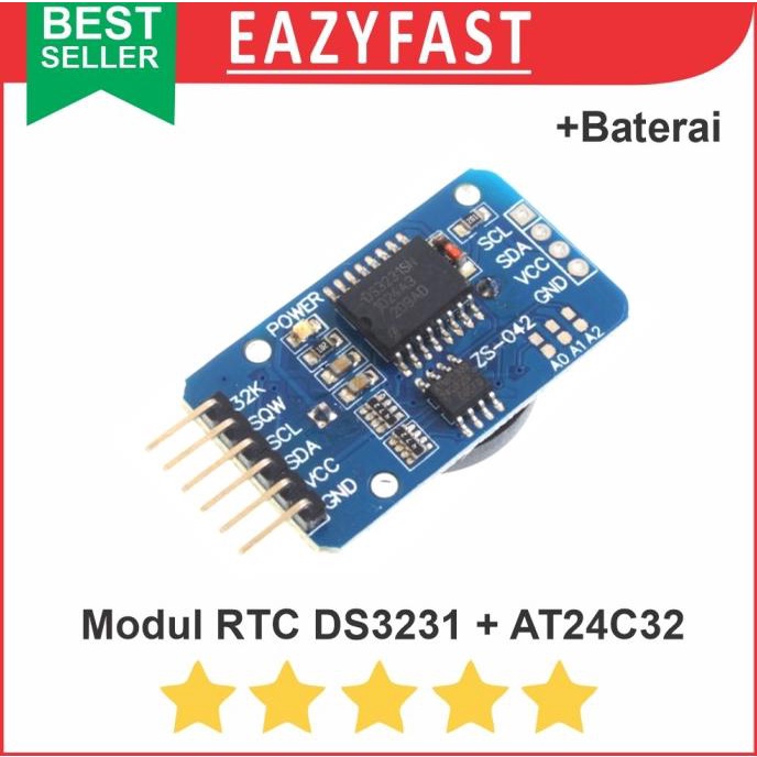 Jual DS3231 I2C RTC Module + Baterai. Modul Jam Arduino Raspberry Pi ...