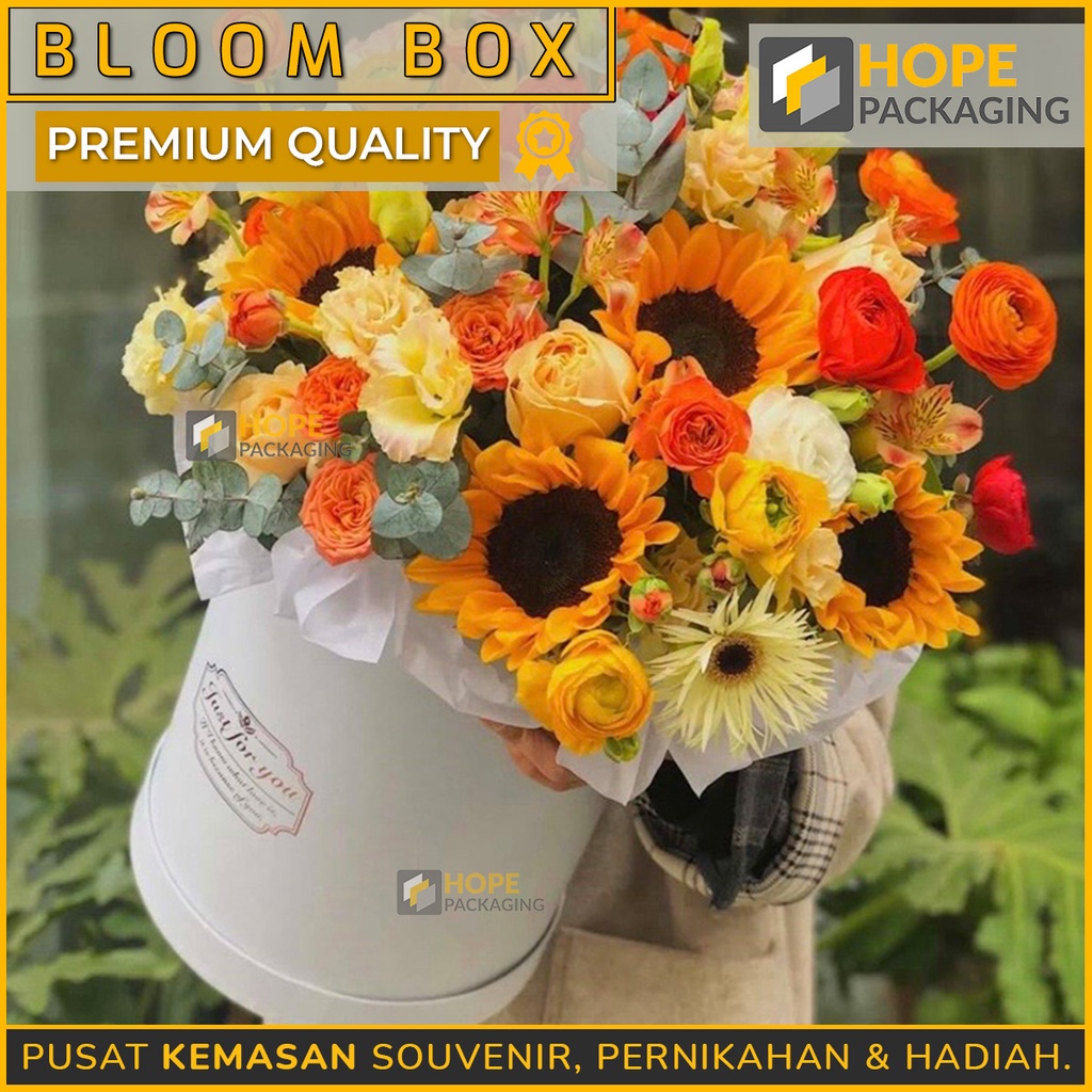 Jual Bloom Box Flower Bulat Round Size : 25 x 25 / Vase Kotak Bunga ...
