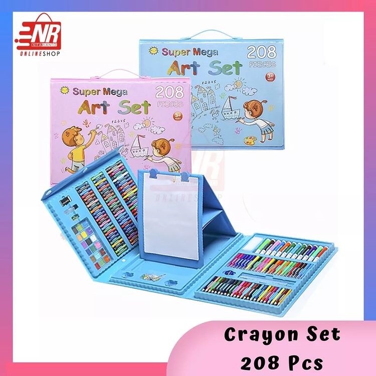 Jual Crayon Set 208 Pcs / Crayon Anak Set Koper / Water Colour Crayon ...