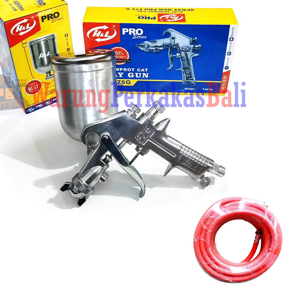 Jual Paket 2In1 H&L Pro Spray Gun F75G Dan Sumura Selang Kompresor 10M ...