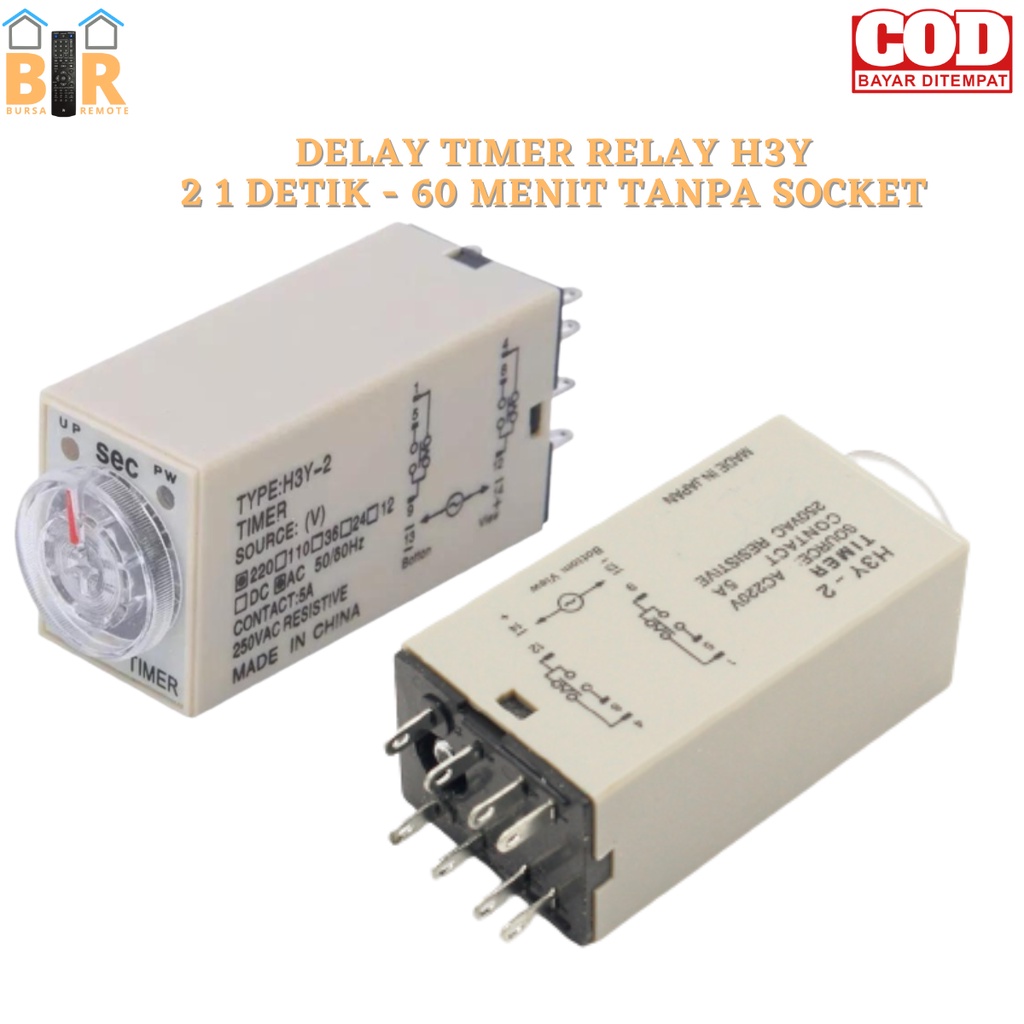 Jual Delay Timer RELAY H3Y-2 1 DETIK - 60 MENIT TANPA SOCKET | Shopee Indonesia