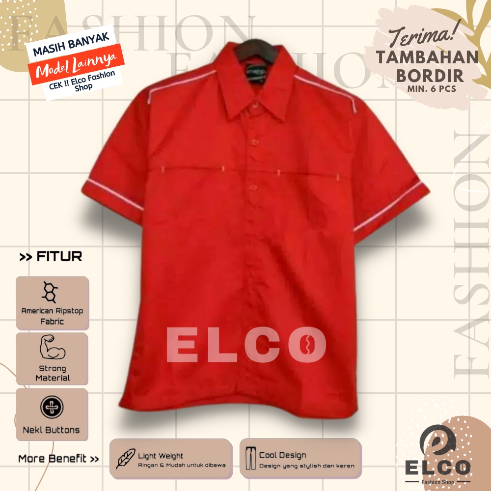 Jual Baju kerja seragam kerja baju pdh merah list putih 01 kemeja ...