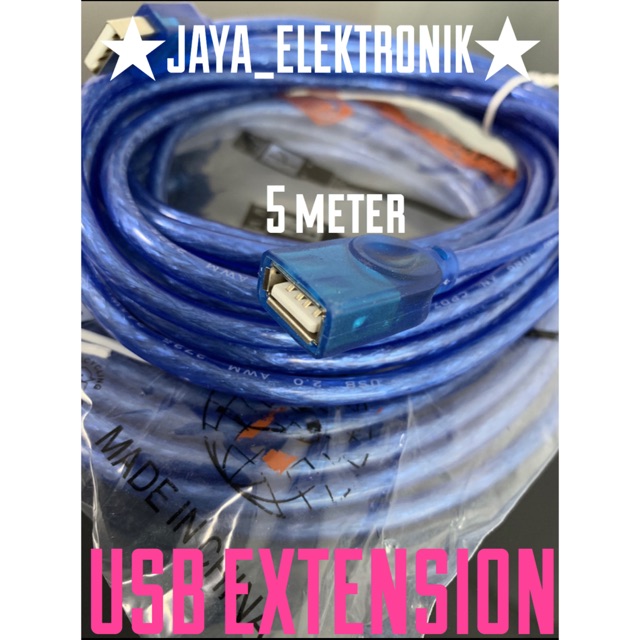 Jual KABEL USB EXTENSION 5M male-female GOOD QUALITY | Shopee Indonesia
