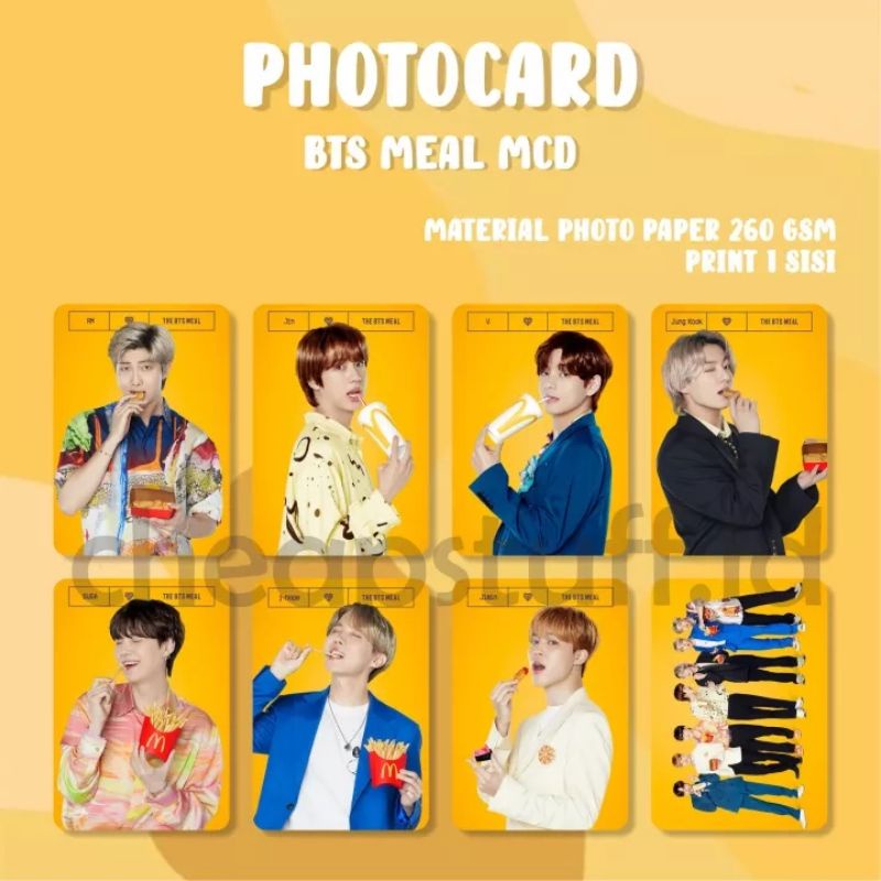 Jual PHOTOCARD SET UNOFFICIAL BTS SPECIAL EDITION BTS MEAL BTS X MCD KPOP ISI 8PCS | Shopee ...