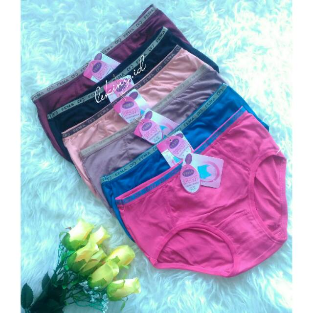 Jual Grosir 12 PCS Celana Dalam Wanita Dewasa Fema Super Soft | Shopee Indonesia
