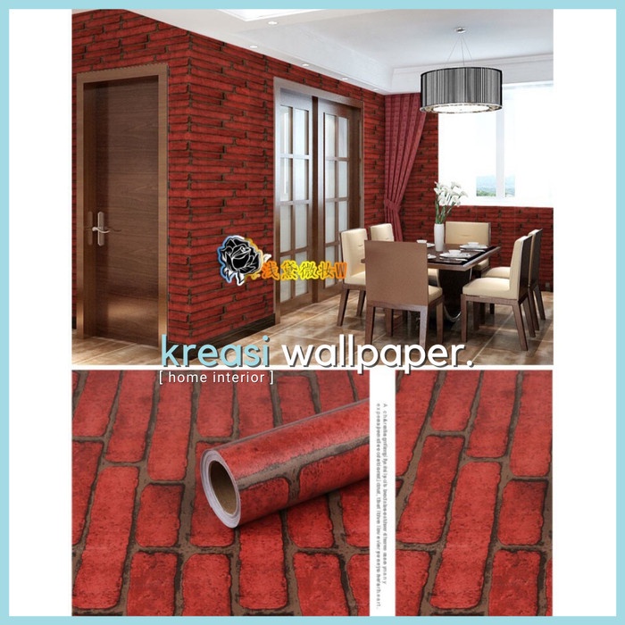 Jual Wallpaper Dinding Sticker 3D Batu Bata Merah Murah | Walpaper ...