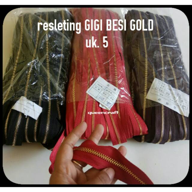 Jual Resleting meteran GIGI VISLON GOLD IMPORT uk. 5 | Shopee Indonesia