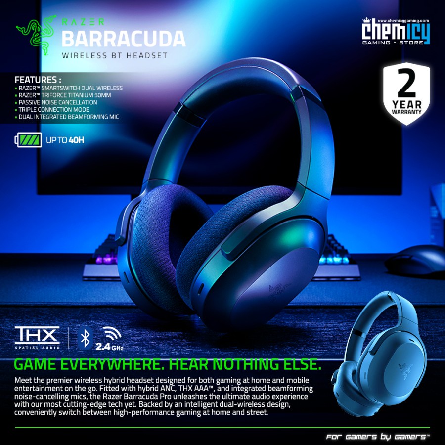 Jual Razer Barracuda Wireless Multi-platform Gaming Headset | Shopee ...