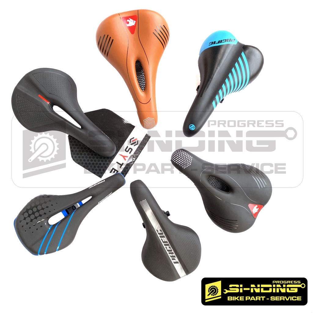 Jual Sedel Saddle Sepeda MTB Pacific Syte Busa Gell Hitam Coklat Holo ...