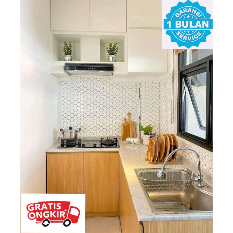 Jual Kitchen set / kitchenset minimalis custom ukuran kabinet atas 1 meter x bawah 2 meter ...