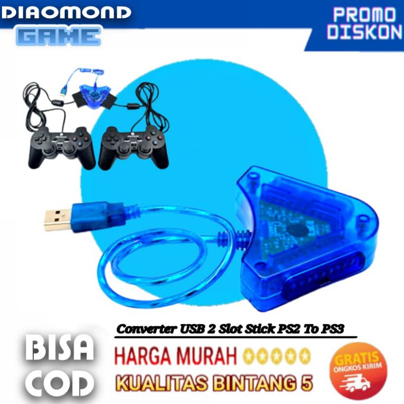 Jual Converter USB 2 Slot Stik Stick PS2 ke PS3 / PC double | Shopee ...