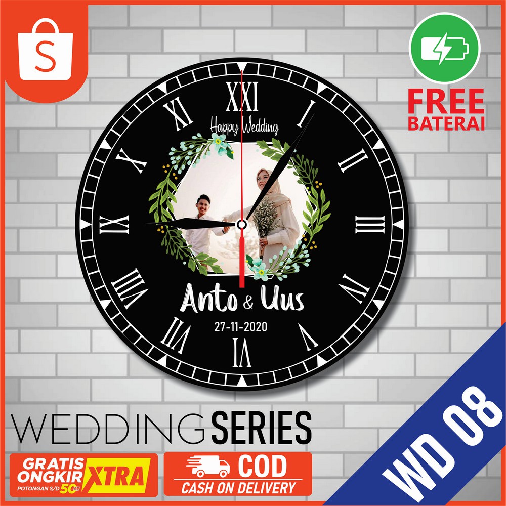 Jual HADIAH KADO JAM DINDING PERNIKAHAN SOUVENIR PENGANTIN WEDDING ...