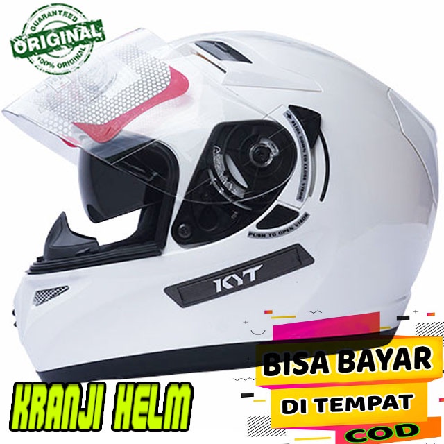 Jual Helm / Helm fullface / Helm kyt k2 rider solid white terpopuler ...
