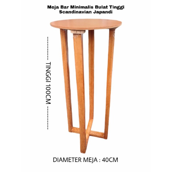 Jual Meja Bar Minimalis Bulat Tinggi Scandinavian Japandi | Shopee ...