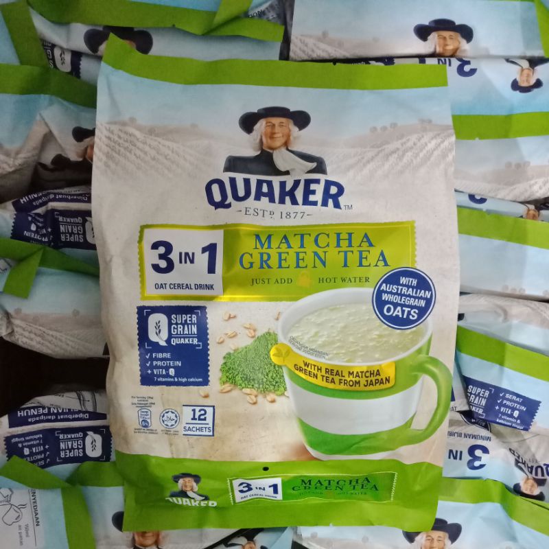 Jual Quaker 3 in 1 Matcha Green Tea 12 Sachet Impor Malaysia | Shopee ...