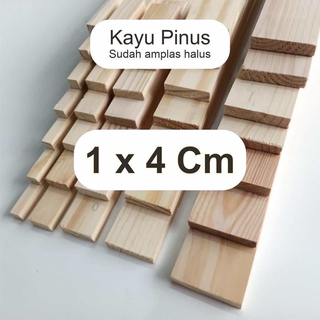 Jual Kayu pinus / jati belanda 1x4cm sudah amplas halus | Shopee Indonesia