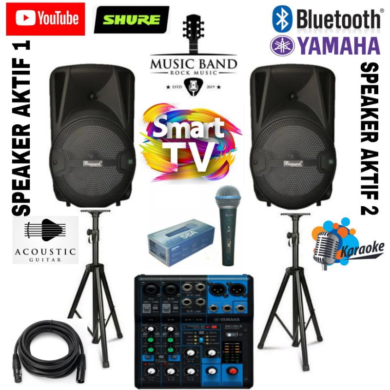 Jual GROSIR PAKET SOUND SYSTEM MIXER YAMAHA 6 CH INDOR/OUTDOR 8 INCH ...