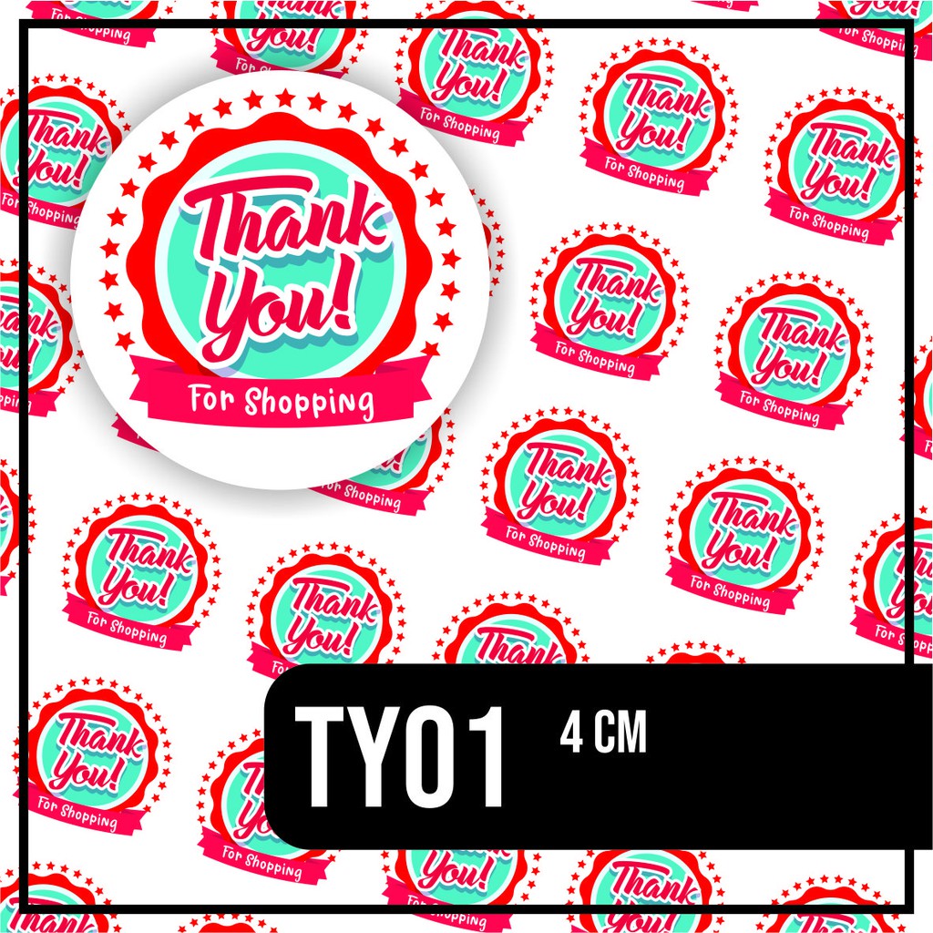 Jual STICKER LABEL TERIMA KASIH / THANK YOU #1 | Shopee Indonesia