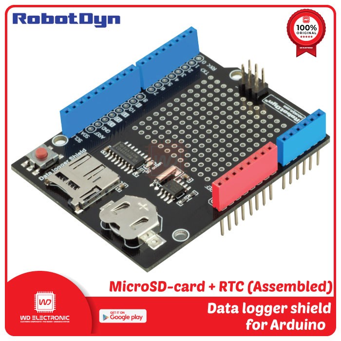 Jual Jual Robotdyn Data Logger Shield For Arduino Microsd Card And