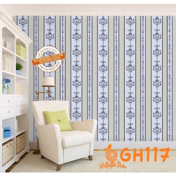 Jual BATIK GARIS NO117 WALLPAPER STICKER WALLPAPER DINDING 45CM X 10MTR ...