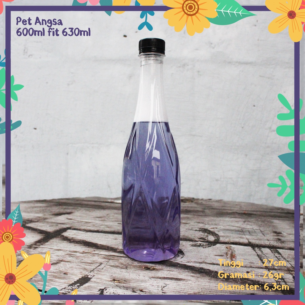 Jual BOTOL PLASTIK ANGSA 600ML FIT 630ML PET KEMASAN JUS SYRUP MADU JELLY FOODGRADE HOMADE JUICE ...
