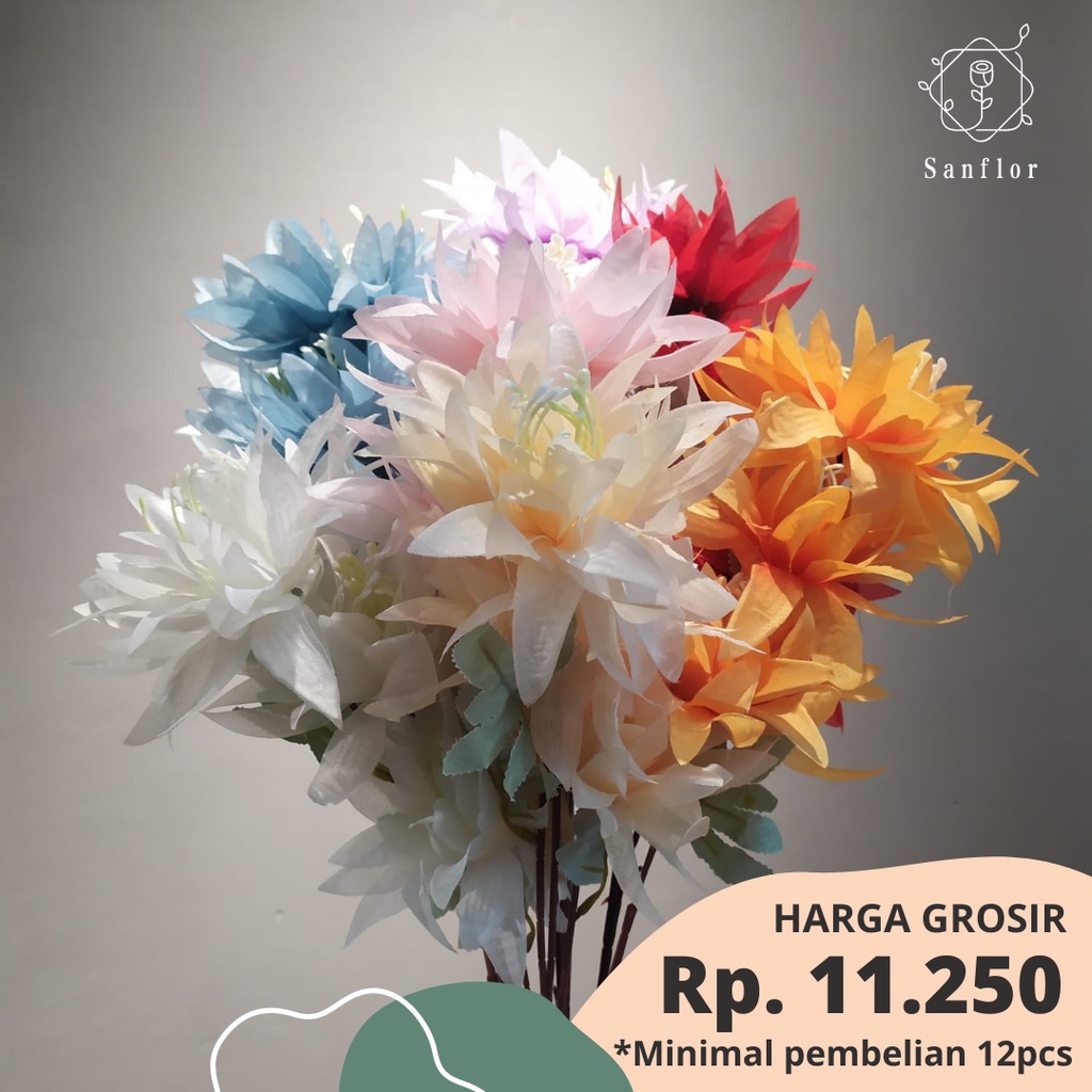 Jual ARTIFICIAL BUNGA CHRYSAN Bunga Chrysan Krisan 3Kuntum /BUNGA PALSU ...