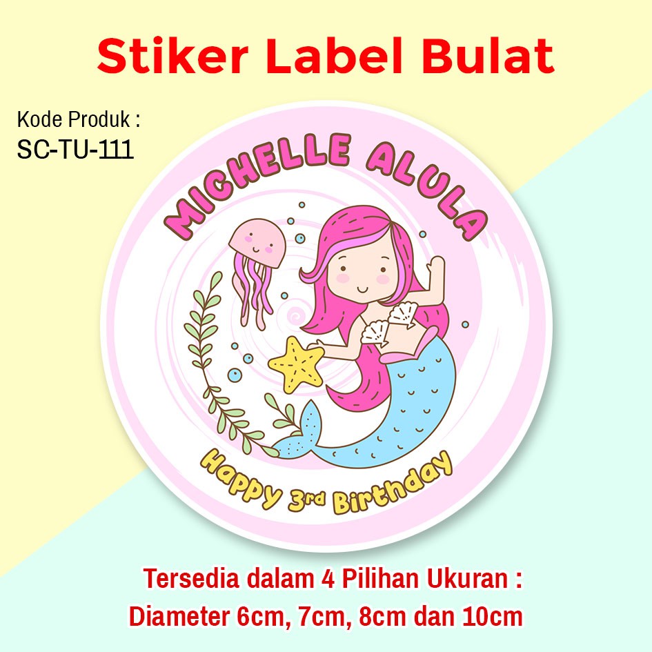 Jual STIKER LABEL ULANG TAHUN ANAK STICKER TUMPENG MINI SOUVENIR ...