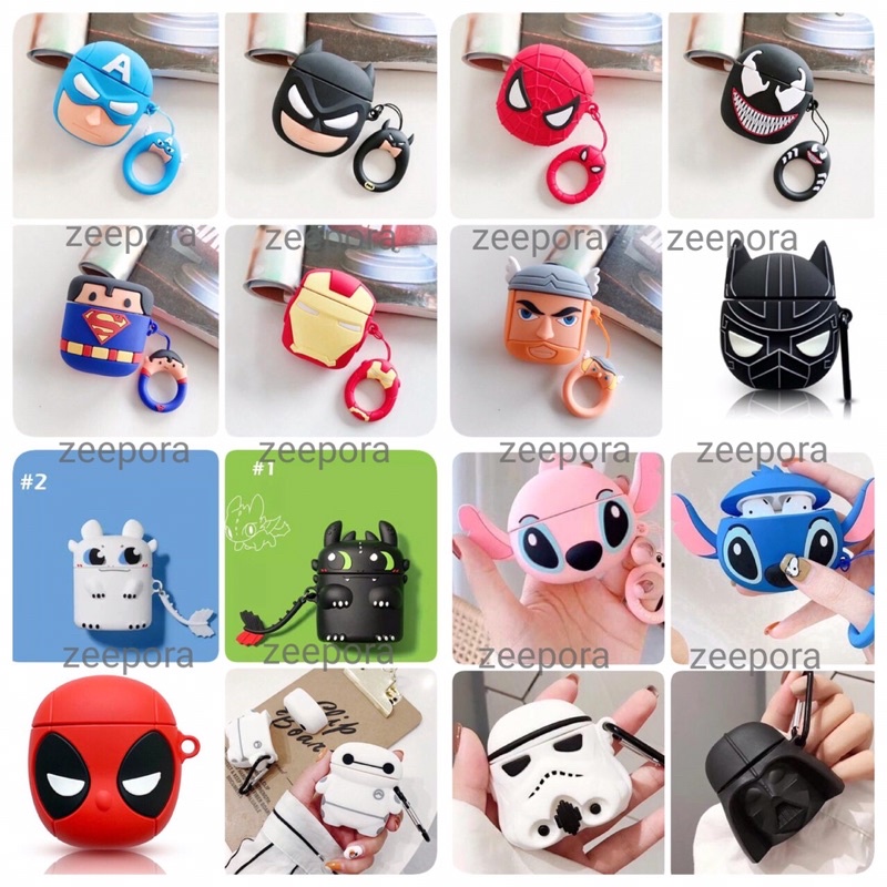 Jual AIRPODS CASE 1 2 pro softcase marvel baymax disney starwars ...
