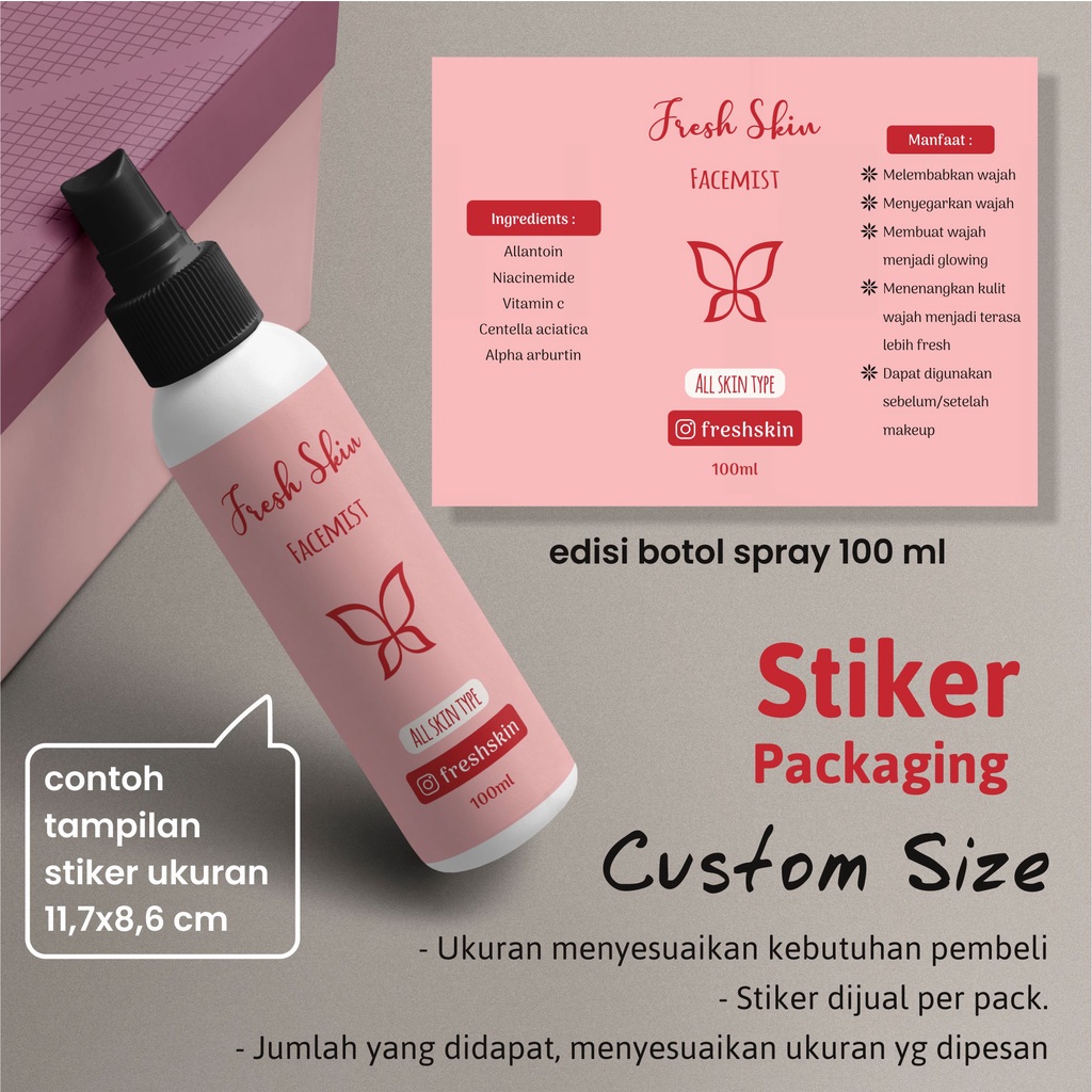 Jual Stiker Packaging Label aneka kemasan Custom Size menyesuaikan ...