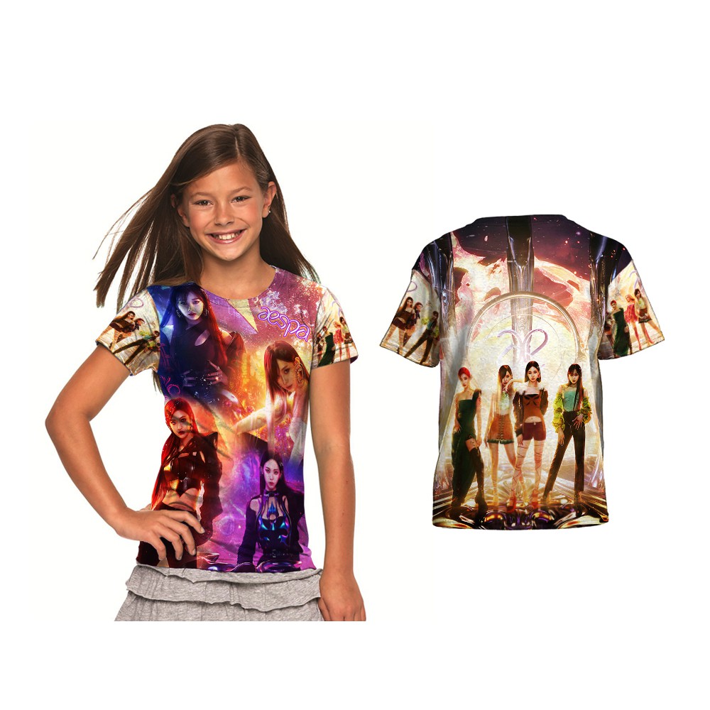 Jual Kaos Anak T-Shirt Baju K-Pop Aespa Next Level Girl Grup Korea ...