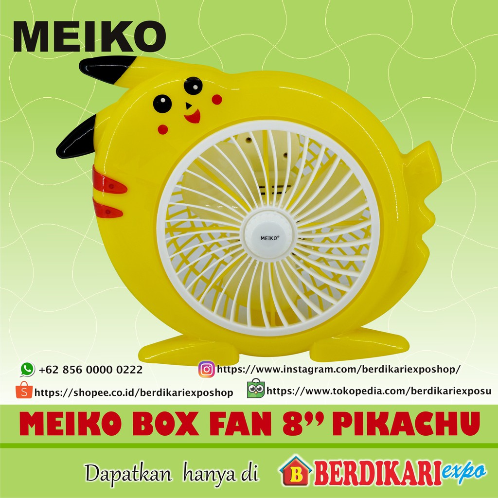 Jual MEIKO BOX FAN 8" PIKACHU MK-07 | Shopee Indonesia