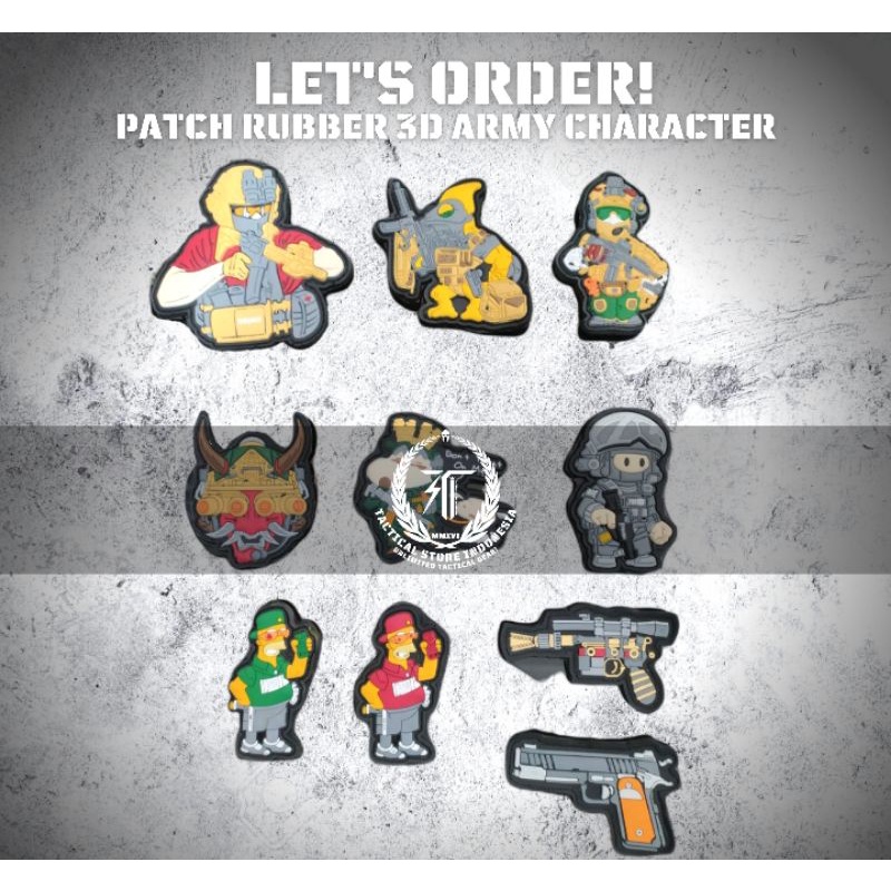 Jual Patch Rubber 3D Tactical Army Character | Shopee Indonesia